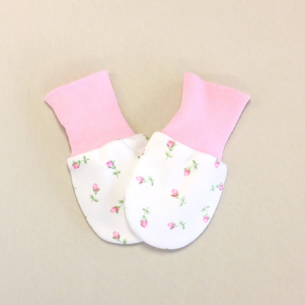 Baby Scratch Mittens Rosebuds – Itty Bitty Baby Boutique