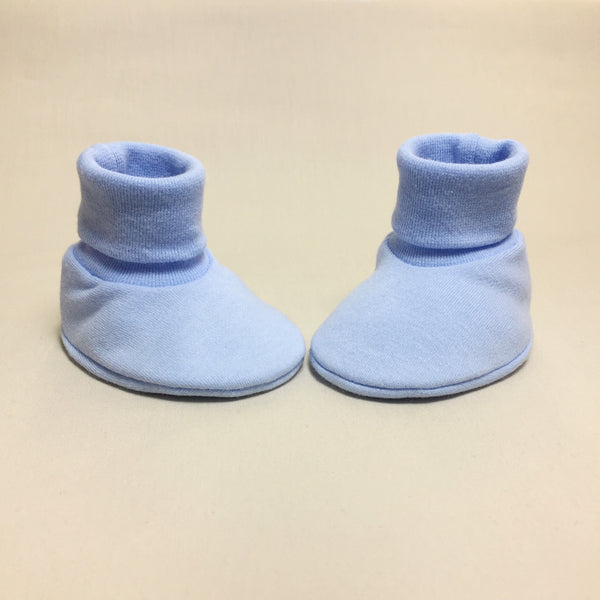 Blue Cotton Baby Booties – Itty Bitty Baby Boutique